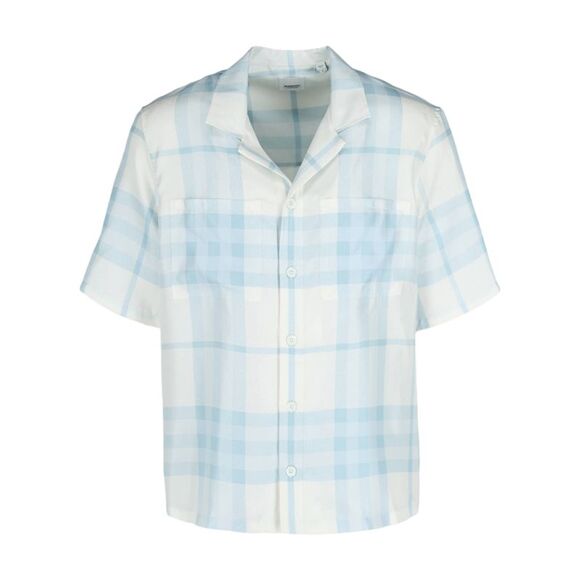 Burberry | Shirts | Burberry Checkprint Silk Shirt Blue Mens | Poshmark